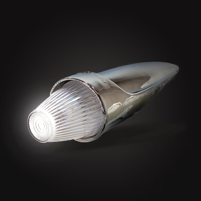 LED torpedo top lamp WHITE - chrome - All Day Led - suitable for 24V use