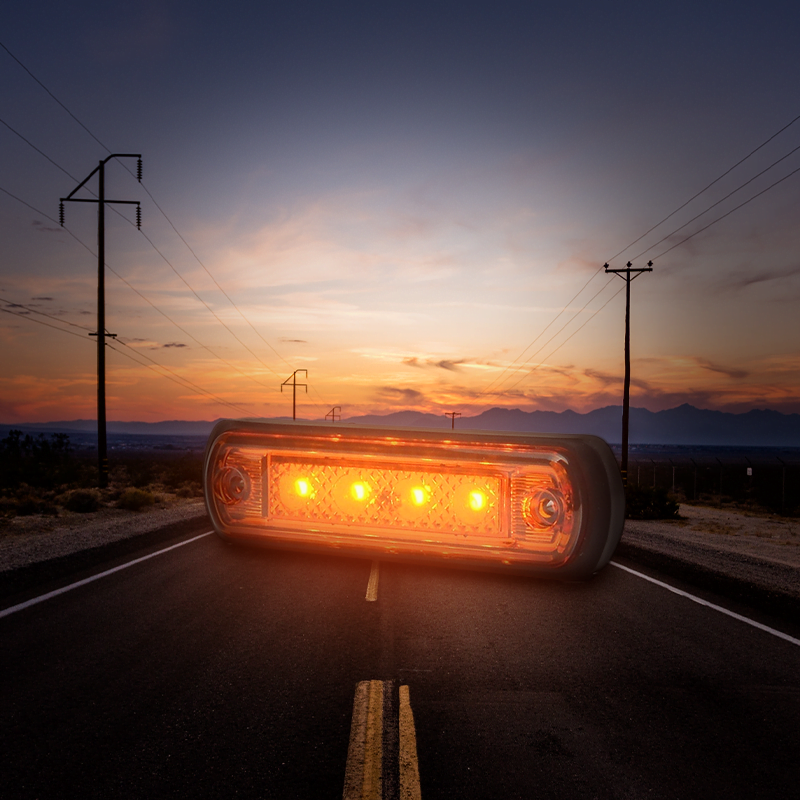 W189 marker lamp ORANGE - WAŚ - All Day Led - supplied with mounting rubber