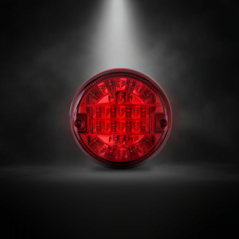 LED rear fog light round - All Day Led - for 12 and 24 Volt