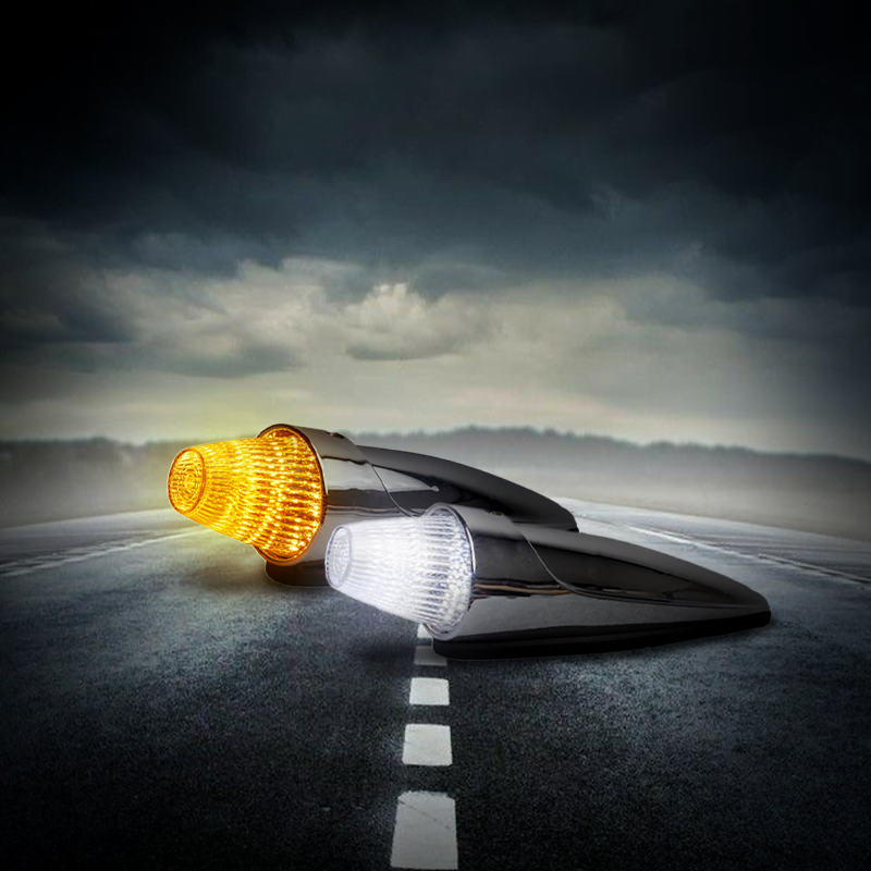 LED torpedo top lamp DUAL COLOR - chrome - All Day Led - for 12&24V